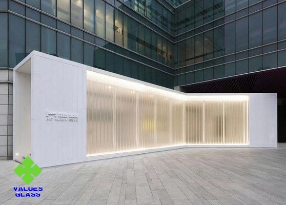 Clear U Profile Glass , U Channel Glass Sandblasted Surface Treatment