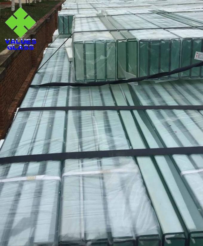 Clear U Profile Glass , U Channel Glass Sandblasted Surface Treatment