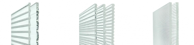 Decorative transparent tempered ribbed reeded wave fluted glass/art ...