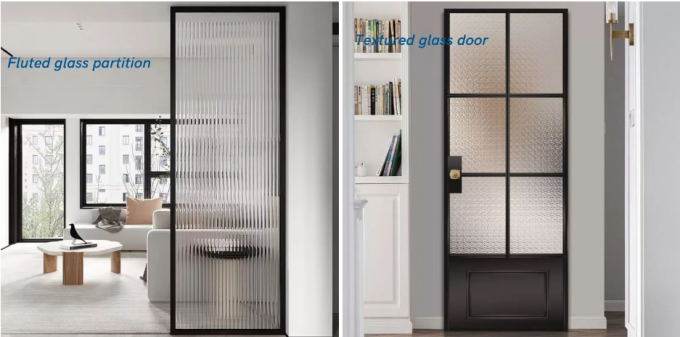 Decorative transparent tempered ribbed reeded wave fluted glass/art ...